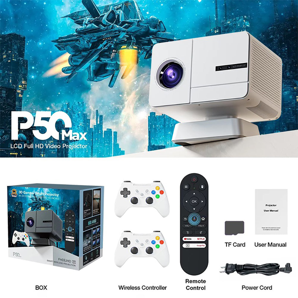3D Game & Smart Android Projector, WiFi, Big Screen Up to 150 Inch, 2 ...