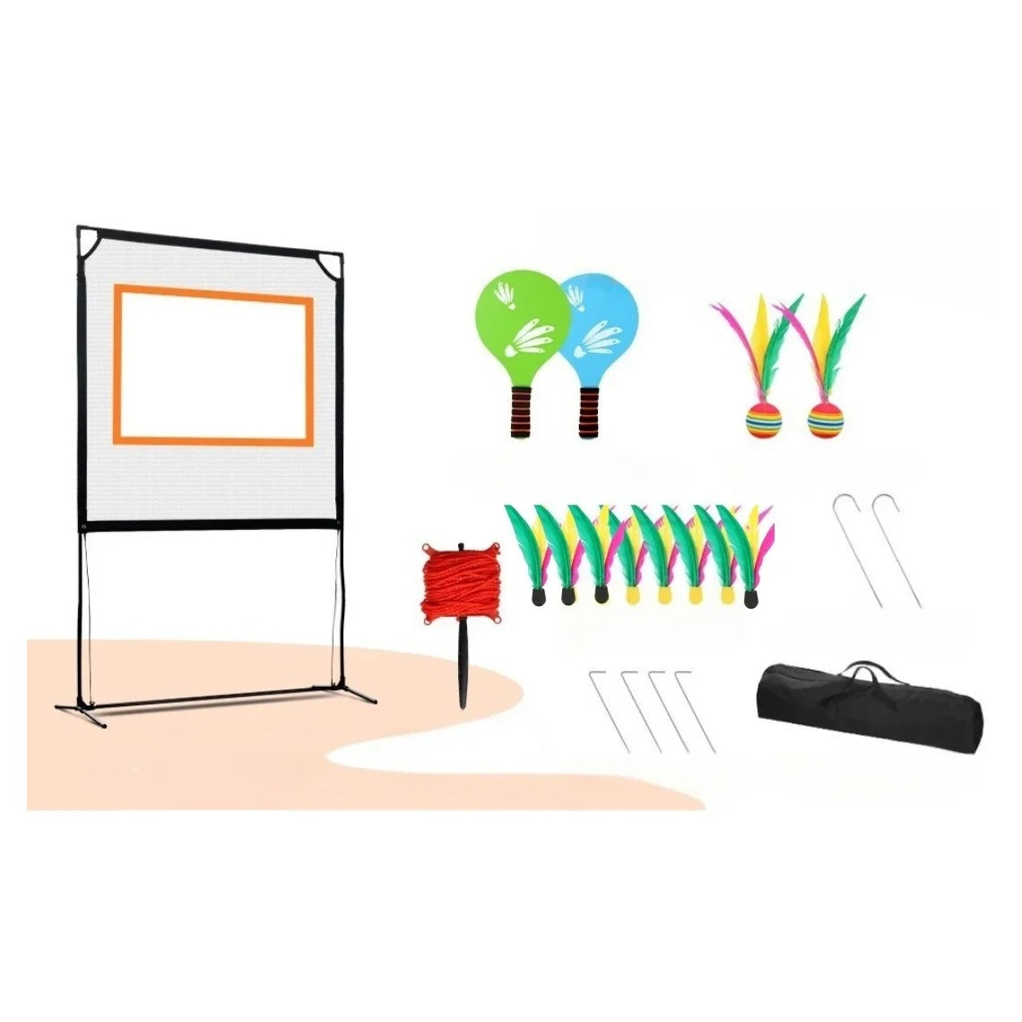 Sport Paddle Game with Net, Indoor and Outdoor Play, Pickleball-Style ...