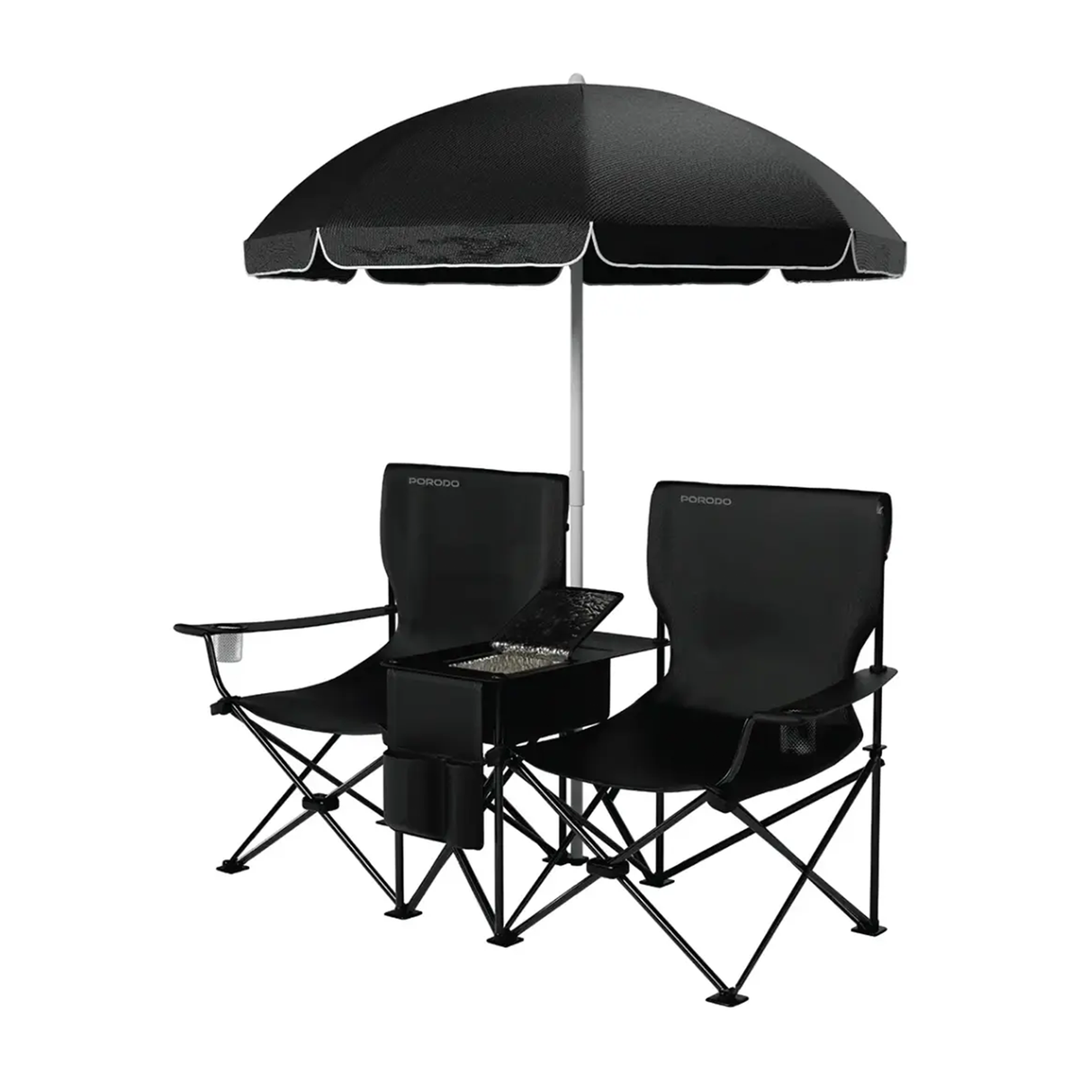 CampShade Dual Camping Chair with Umbrella & Cup Holder – Portable Out