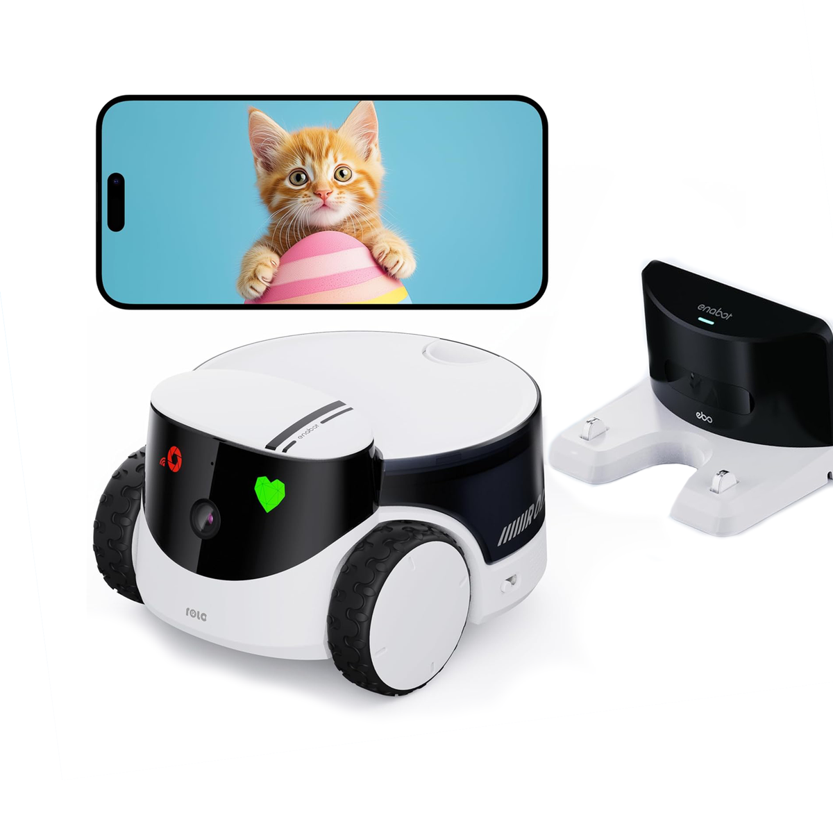 ROLA PetPal Robot Camera – Mobile Indoor Pet Monitoring Robot with HD