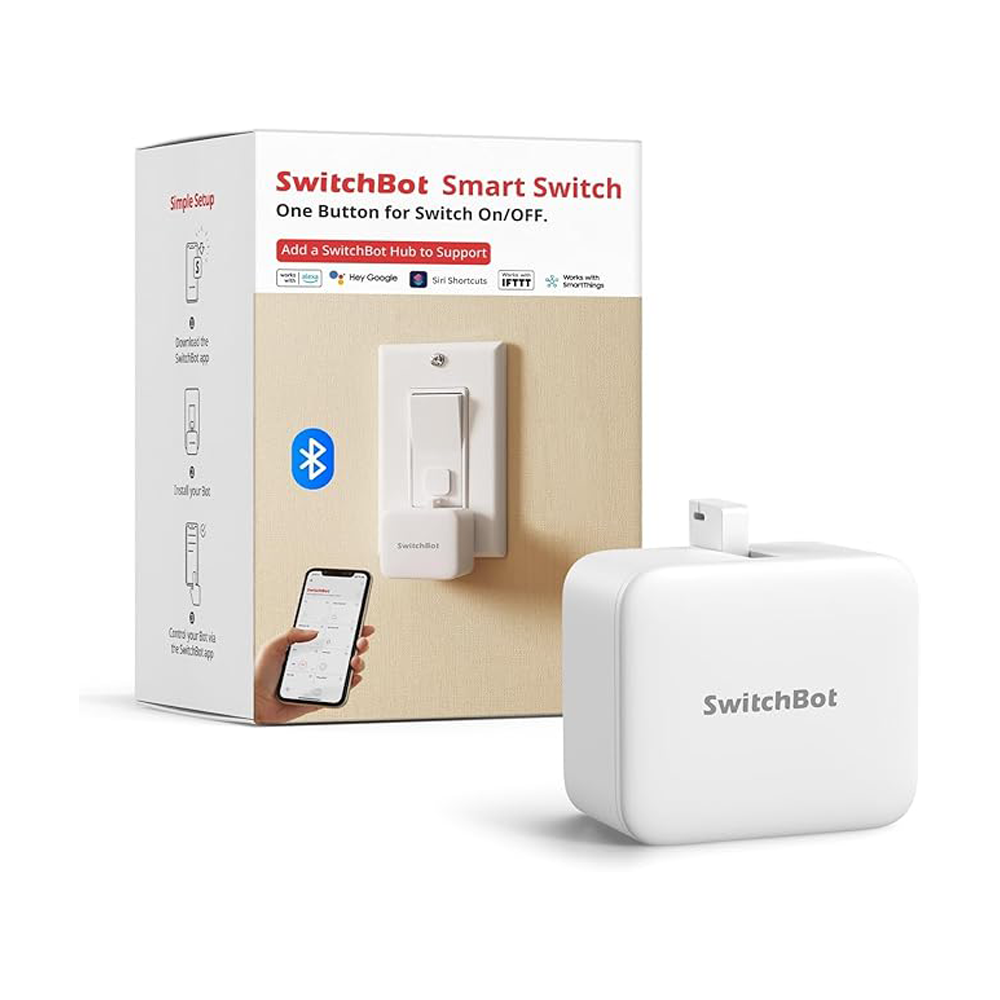 Smart Button S1 for Switch On/Off (White) by SwitchBot | Smart Push Button | SASKA Trading