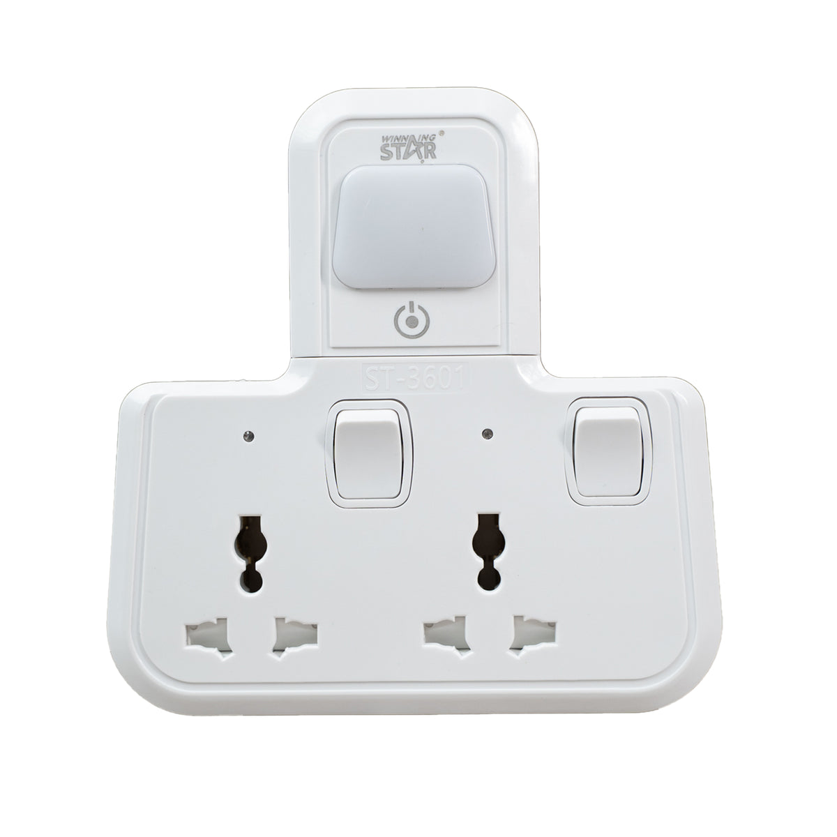 2-Outlet Extension Socket UK Plug with Night Light (ST-3601) by Winnin
